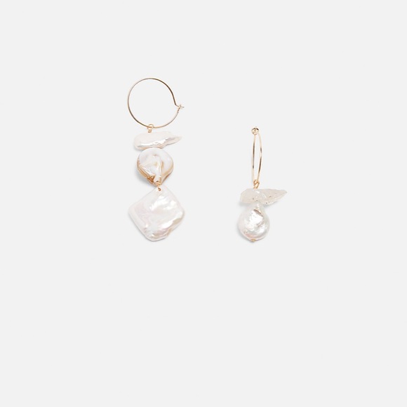Zara | Jewelry | Nwt Zara Natural Pearl Shell Stone Earrings | Poshmark